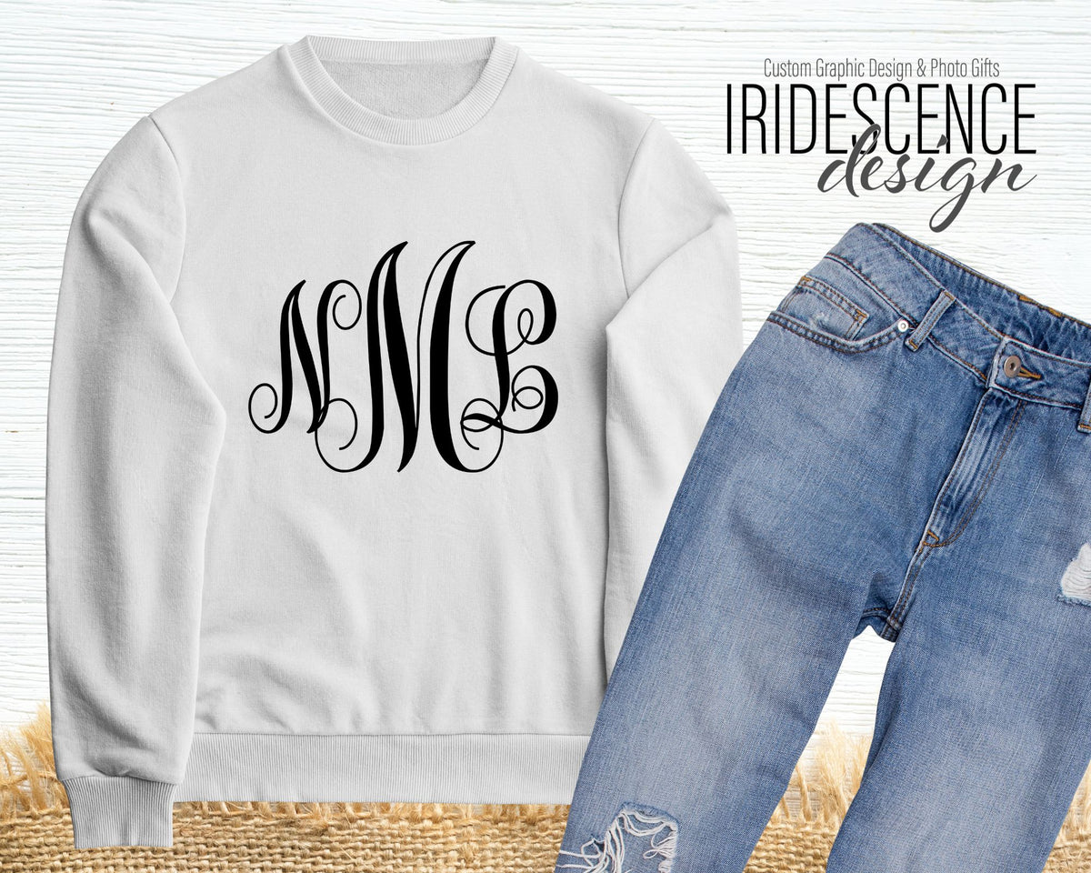 Custom Monogrammed Sweatshirt / T-Shirt – Iridescence Design